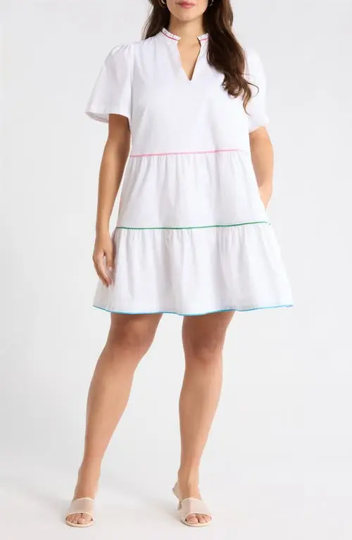 SUGARLIPS Candace Tiered Mini Dress - White