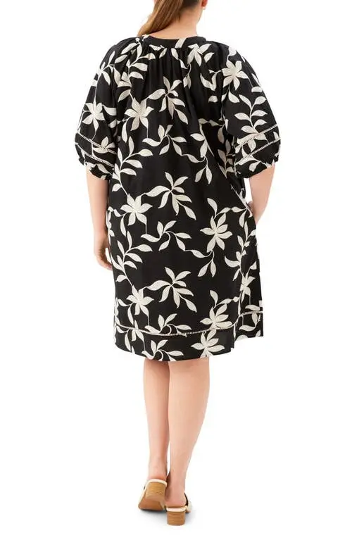 Karen Kane Floral Embroidered Cotton Shift Dress
