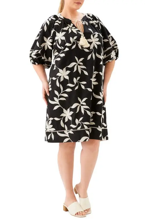 Karen Kane Floral Embroidered Cotton Shift Dress