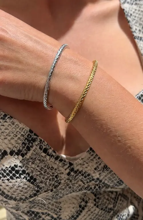 NATIVE GEM Bali Bangle Bracelet - Gold