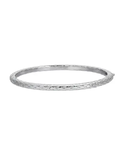 NATIVE GEM Bali Bangle Bracelet - Silver