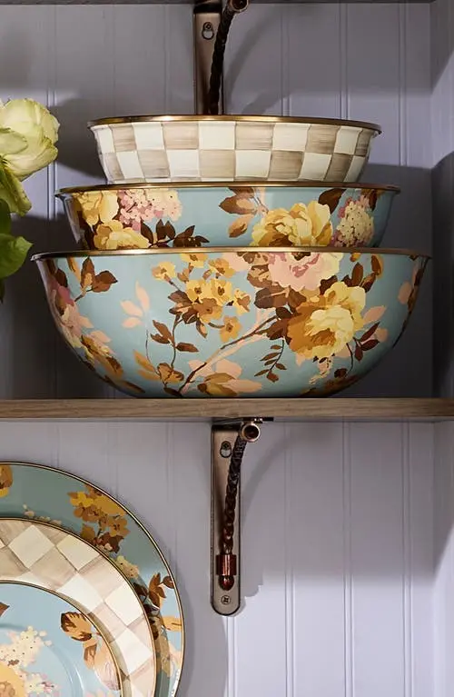 MACKENZIE-CHILDS Wild Rose Slate Large Everyday Bowl