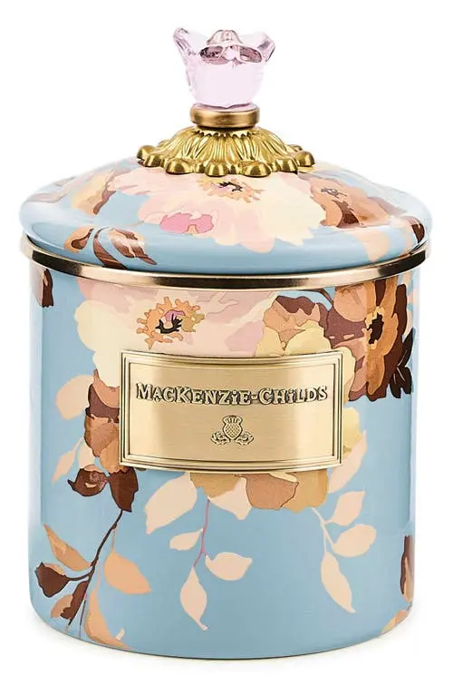 MACKENZIE-CHILDS Wild Rose Slate Small Canister - Blue