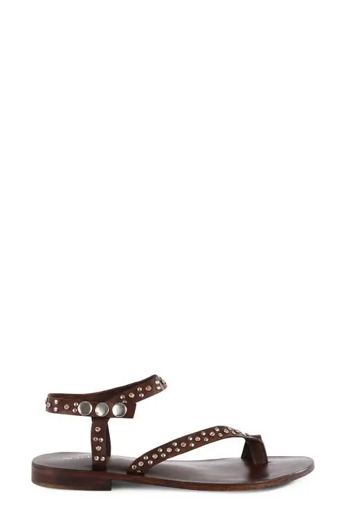 Seychelles Embellished Leather Sandal - Brown