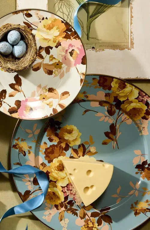 MACKENZIE-CHILDS Wild Rose Slate Serving Platter