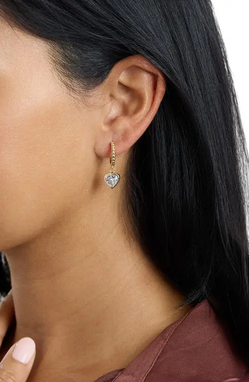 ATHRA LUXE Modern Muse Heart Drop Huggie Earrings