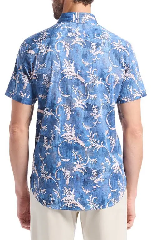 Robert Graham Junipero Short Sleeve Stretch Cotton Button-up Shirt
