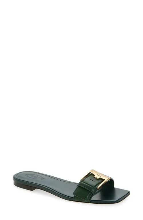 TOD'S Buckle Slide Sandal - Sycamore