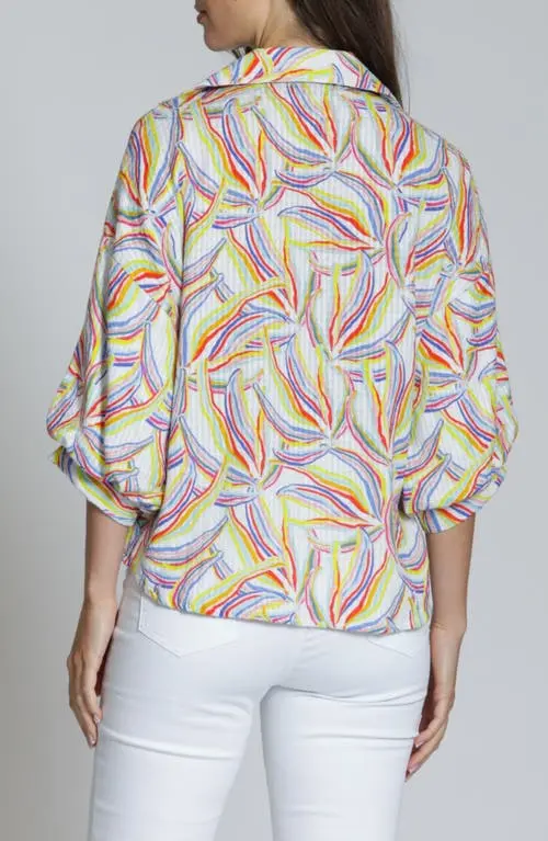APNY Blouson Sleeve Cotton Blend Button-up Shirt