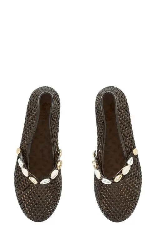 ANCIENT GREEK SANDALS Iro Shells Jelly Flat - Black