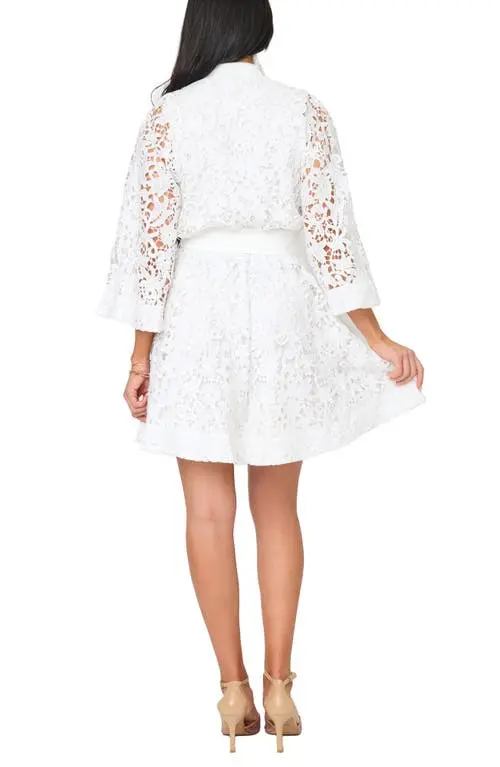 GIBSONLOOK Lace Tie Belt Dress
