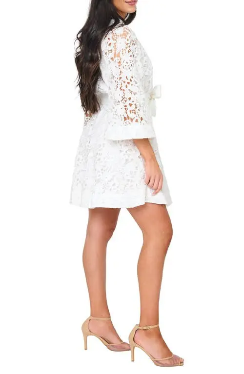 GIBSONLOOK Lace Tie Belt Dress