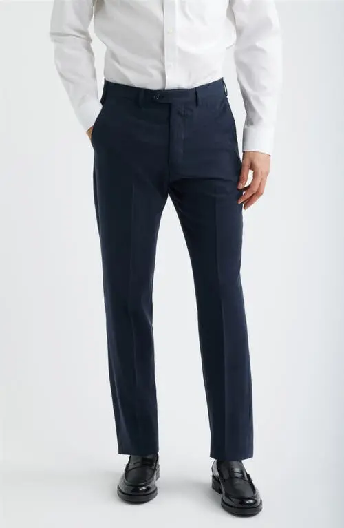 Emporio Armani Flat Front Suit Pants - Navy