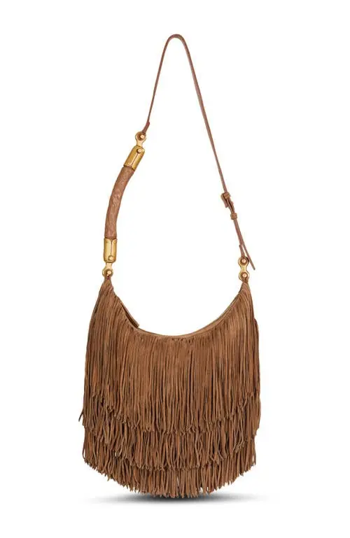 Balmain Ebene Hobo Fringes-suede Leather - Brown