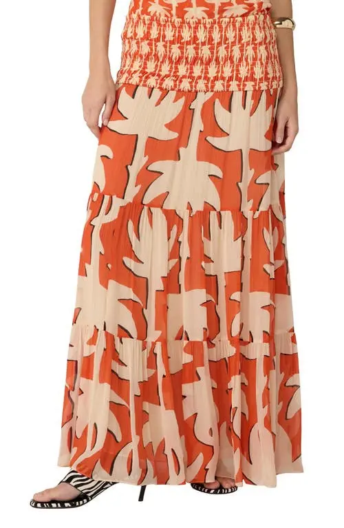 Diane Von Furstenberg Dina Maxi Skirt - Heritage Palm Big Burnt Orange