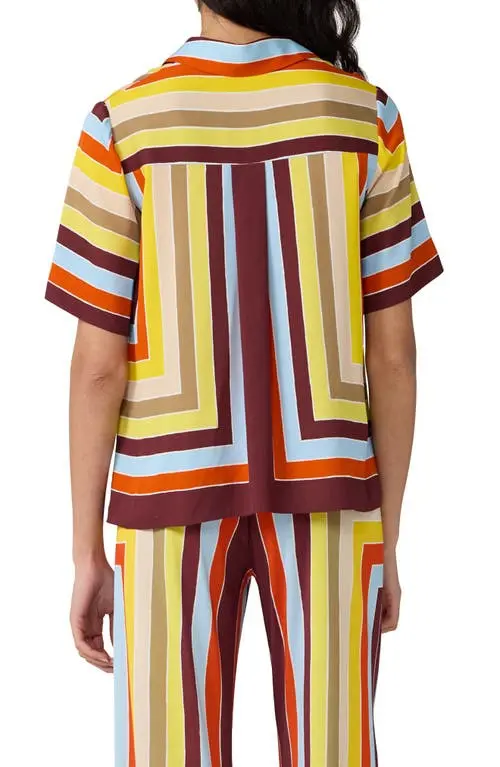 Diane Von Furstenberg Alexa Stripe Stretch Silk Button-up Shirt