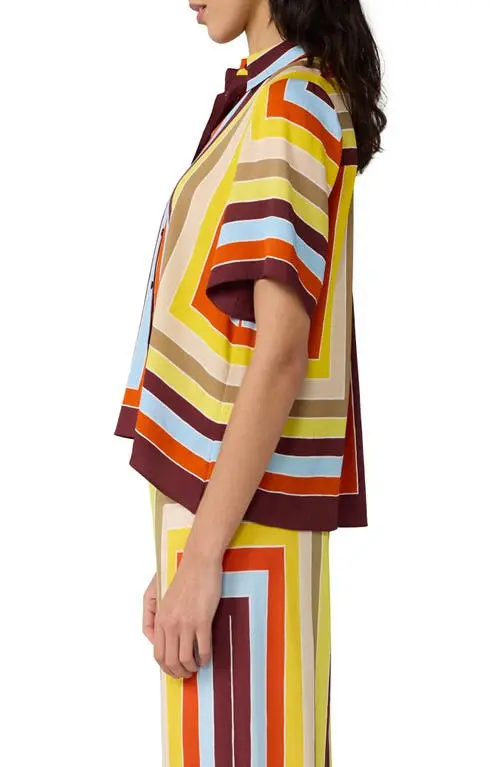 Diane Von Furstenberg Alexa Stripe Stretch Silk Button-up Shirt