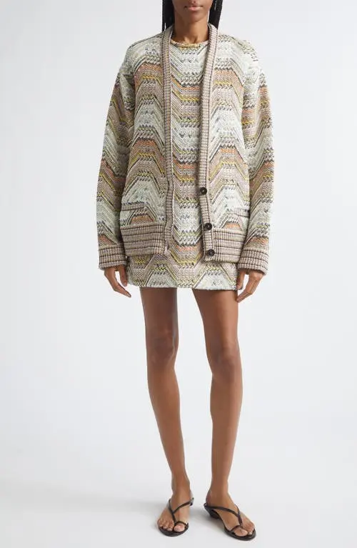 Missoni Metallic Zigzag Sequin Cardigan