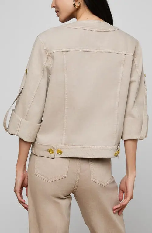 L'Agence Cotton Twill Collarless Jacket - Biscuit