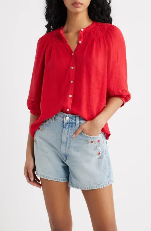 Rails X Giadzy Theia Button-up Top - Tomato