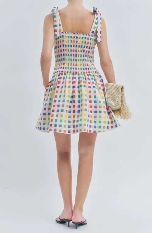 MAUDE CLUB Estella Multicolor Dot Smocked Dress