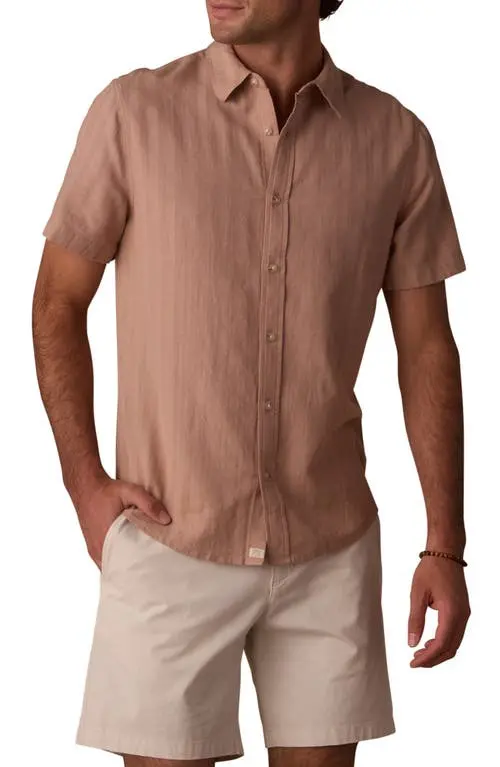 THE NORMAL BRAND Freshwater Everyday Short Sleeve Button-up Shirt - Flax
