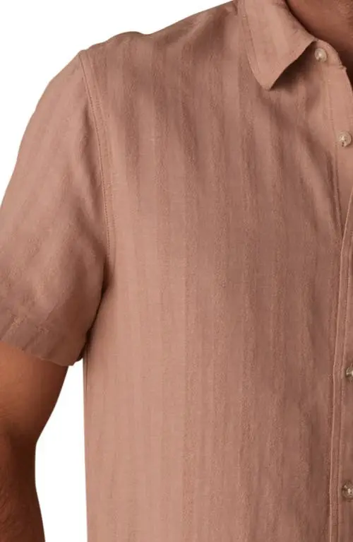 THE NORMAL BRAND Freshwater Everyday Short Sleeve Button-up Shirt - Flax