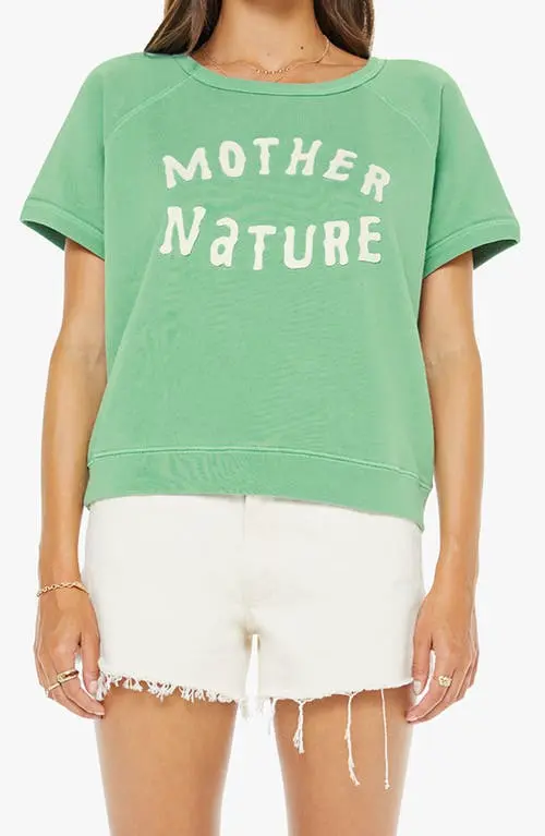 MOTHER The Short Graphic Cotton T-shirt - Mother Nature