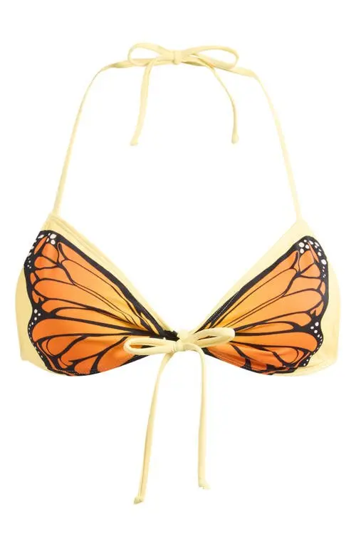 PACSUN Nova Cinch Triangle Bikini Top - Yellow