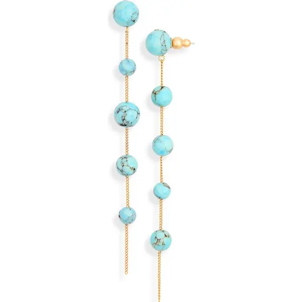Cult Gaia Atum Linear Drop Earrings - Ibiza Turquoise