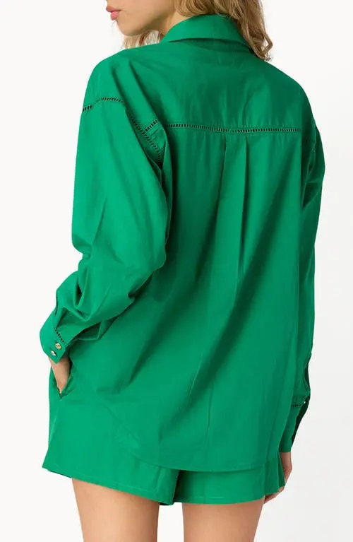 Cami Nyc Sumayya Oversize Ladder Stitch Cotton Button-up Shirt