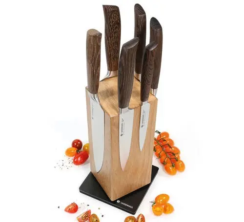 ZASSENHAUS Magnetic Spinning Wood Knife Block For Counter