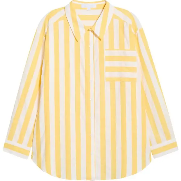SUGARLIPS Fays Stripe Dalton Button-up Shirt - Yellow-white