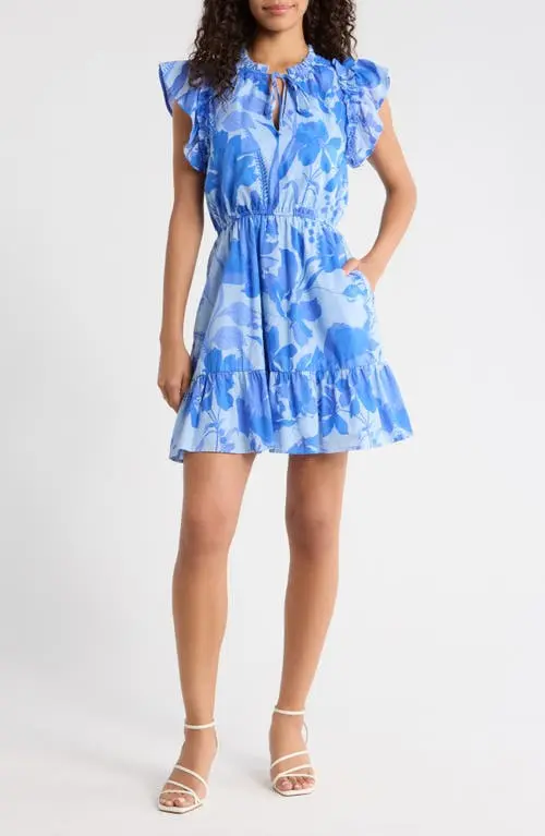 SUGARLIPS Floral Minidress - Light Blue Multi