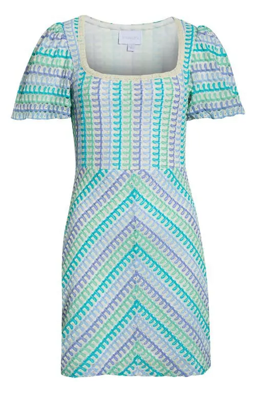 SUGARLIPS Crochet Minidress - Blue White