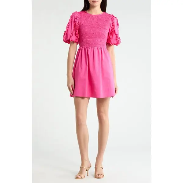SUGARLIPS Riana Ruffle Smocked Mini Dress