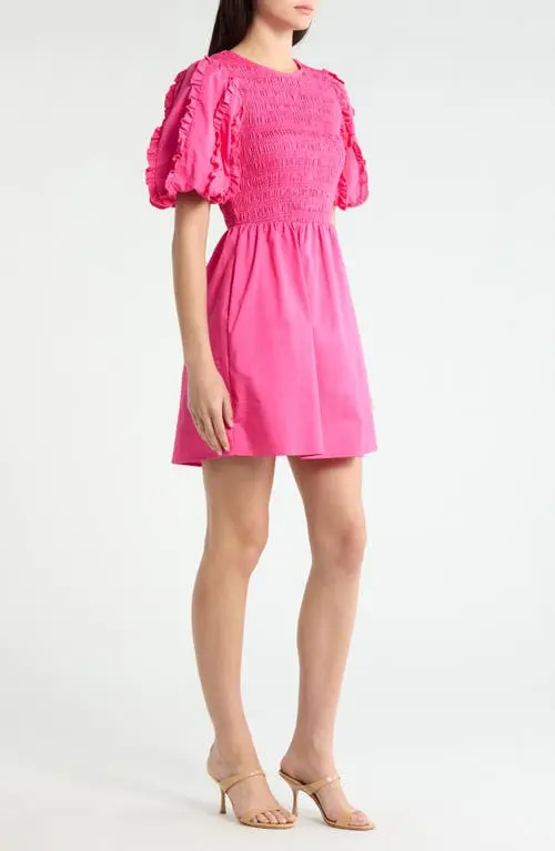 SUGARLIPS Riana Ruffle Smocked Mini Dress
