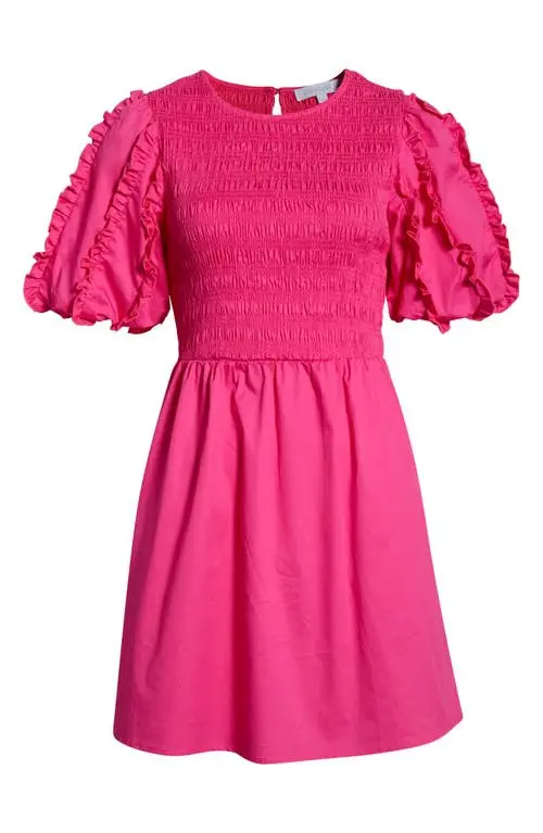 SUGARLIPS Riana Ruffle Smocked Mini Dress