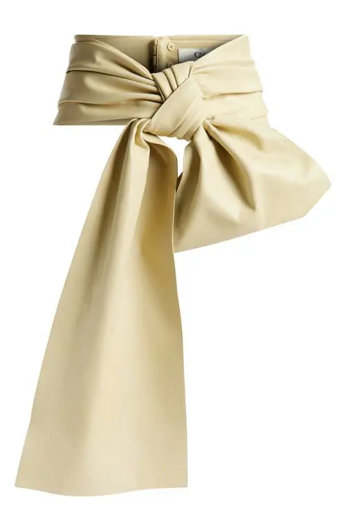 Chloé Bow Leather Belt - Almond Yellow