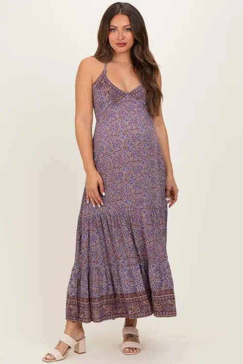 PINKBLUSH Paisley Halter Maxi Dress