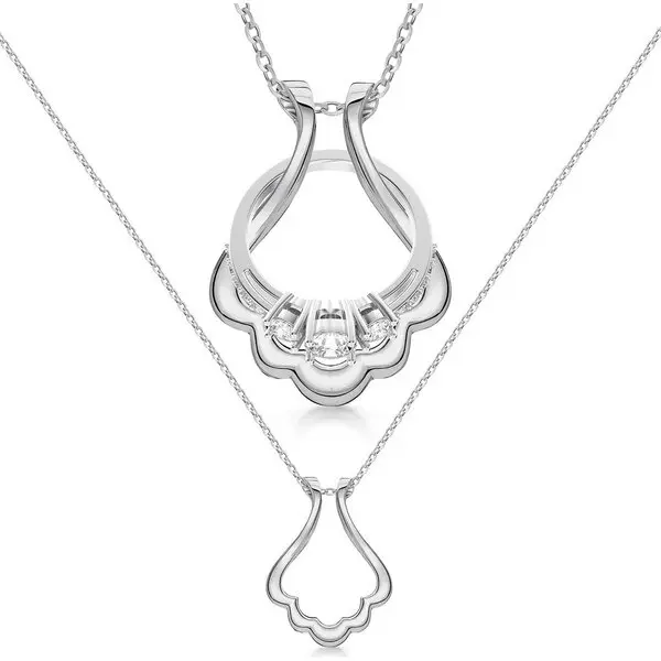 EMILY C Scallop Ring Holder Sterling Necklace - Silver