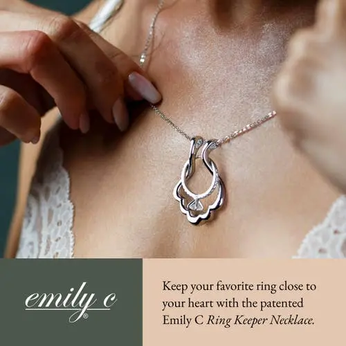 EMILY C Scallop Ring Holder Sterling Necklace