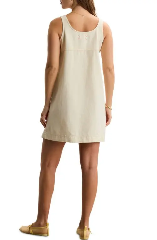 Hatch Collection Kiley Denim Mini Maternity Dress - Chalk