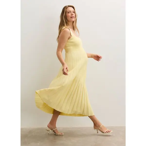 Hatch Collection Maisie Maternity Sweater Dress - Lemon Drop
