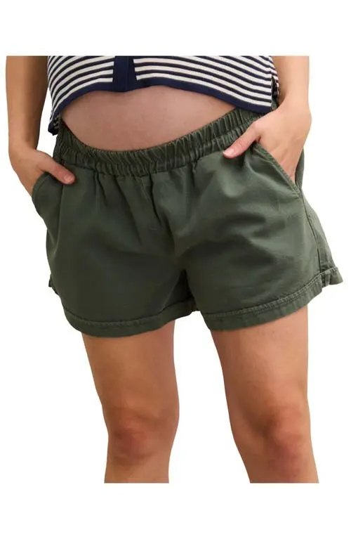 Hatch Collection Drapey Denim Maternity Short
