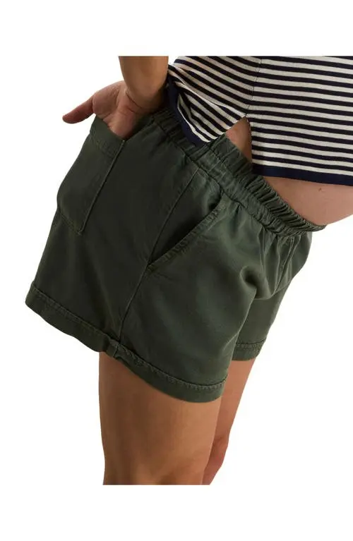 Hatch Collection Drapey Denim Maternity Short