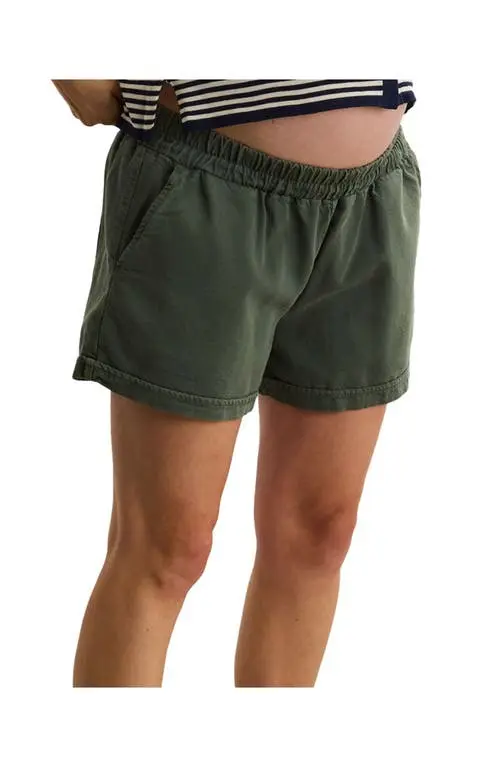 Hatch Collection Drapey Denim Maternity Short