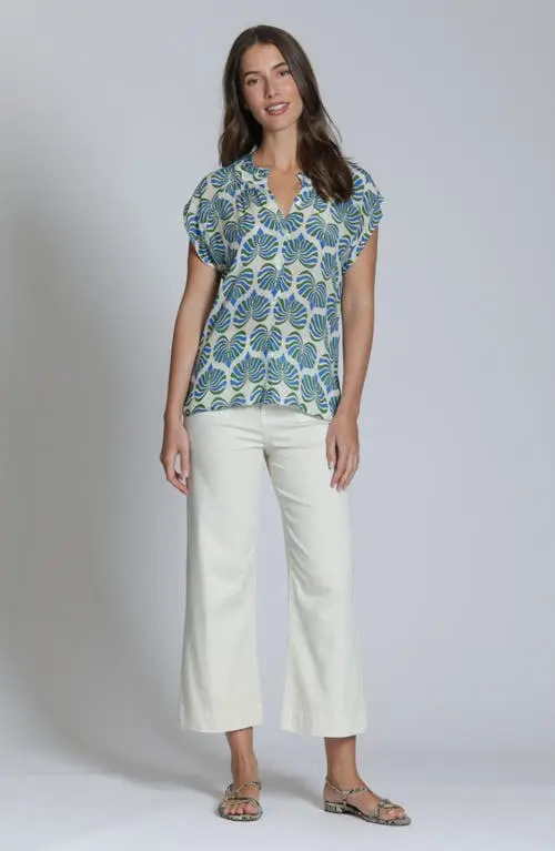 APNY Cap Sleeve Shell Top - Whiteblue Multi