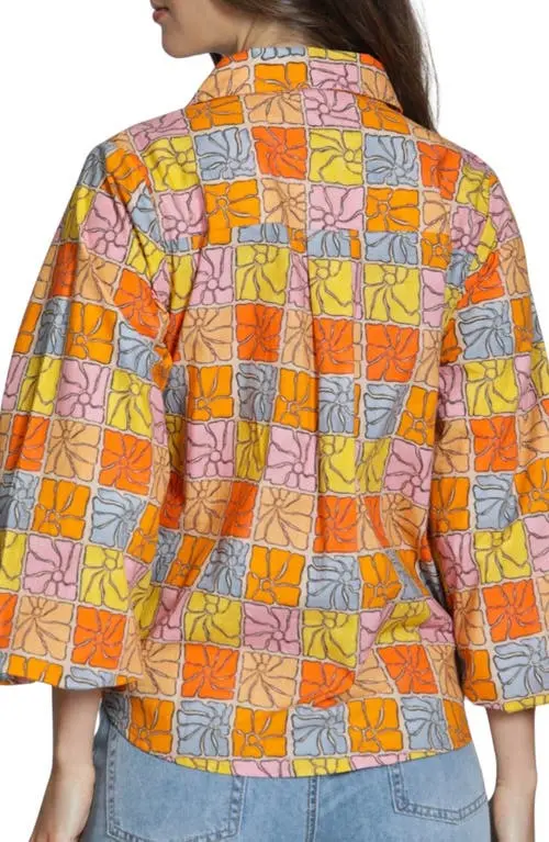 APNY Printed Cotton Button-up Shirt - Yellow Multi