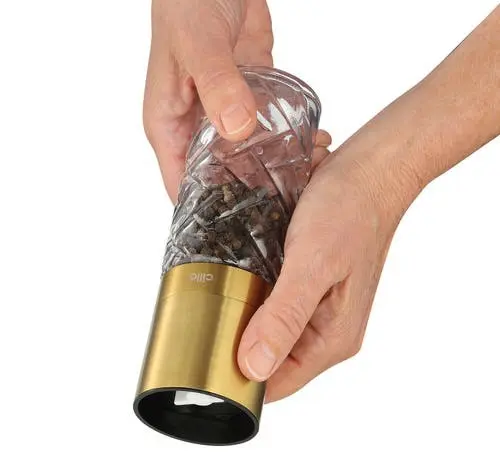 CILIO Cristallo Salt Or Pepper Mill 2 Piece Set - Gold